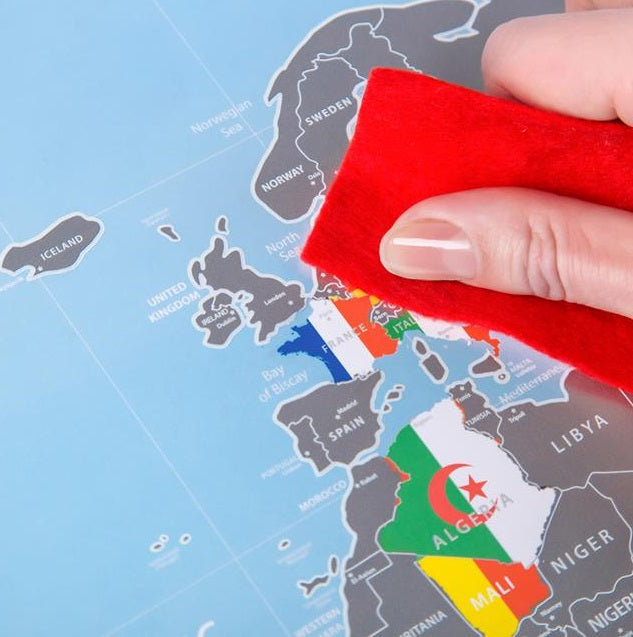 Scratch-off World Map with Flags (68 x 48 cm) – DMap factory – DMap Factory