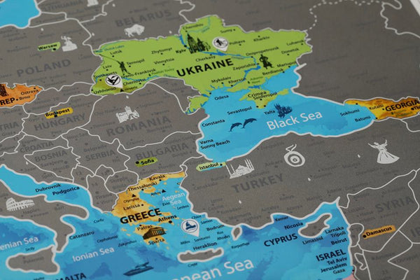 Europe Scratch Map Poster (68 x 48 cm) – DMap factory – DMap Factory