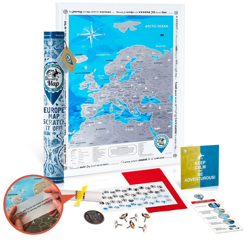 Europe Scratch Map Poster (68 x 48 cm) – DMap factory – DMap Factory