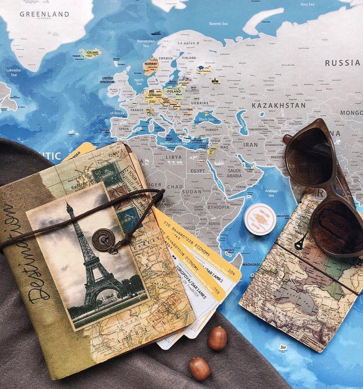 Scratch Off World Map Silver (88 x 62 cm) - DMap factory – DMap Factory