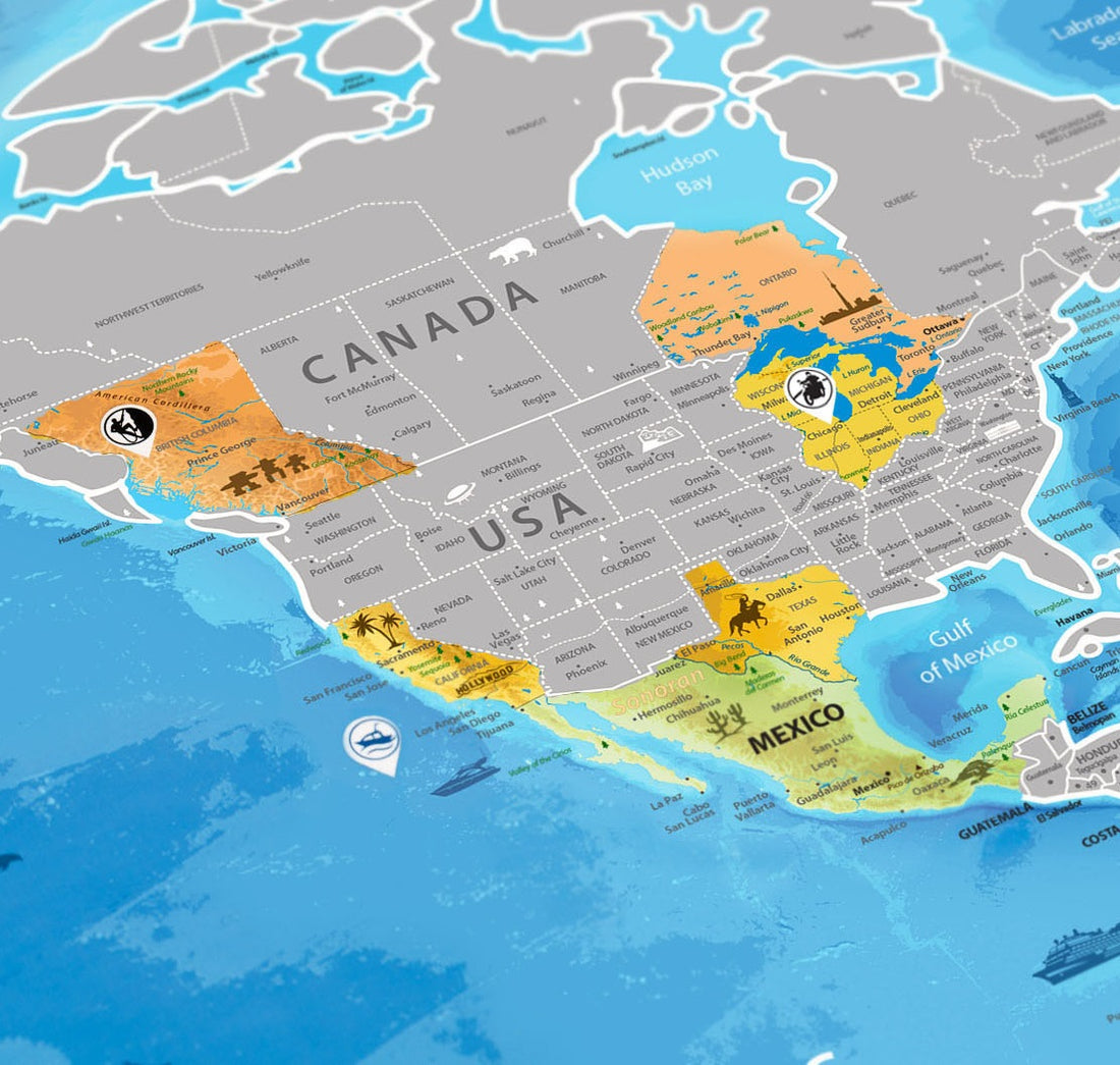 DMap Factory Scratch-off Maps for Your Travel Adventures